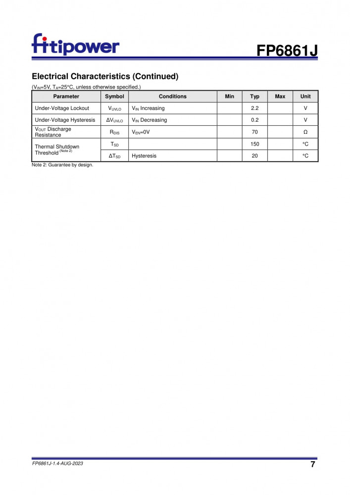 FP6861J datasheet page 7