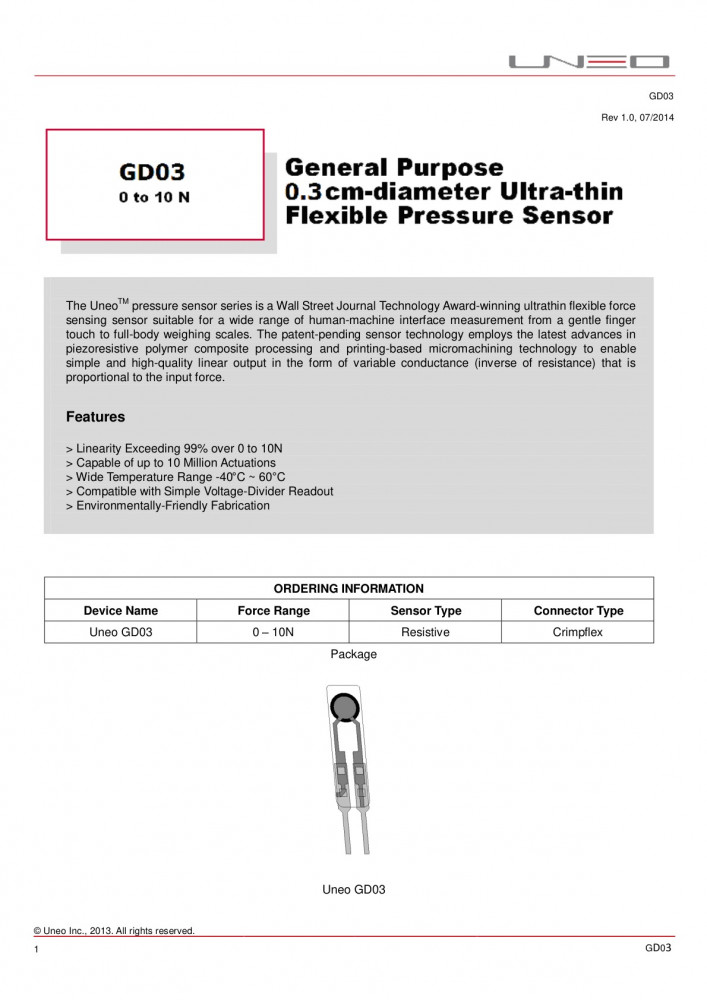 GD03 technical document page 1