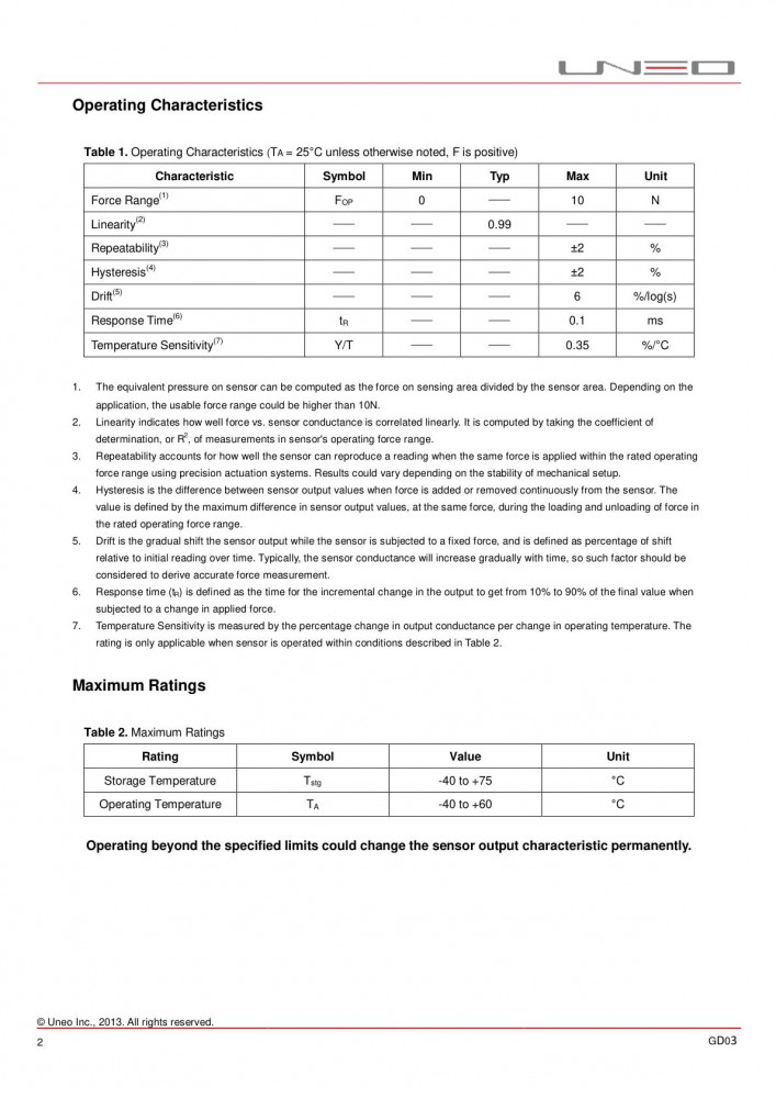 GD03 technical document page 2