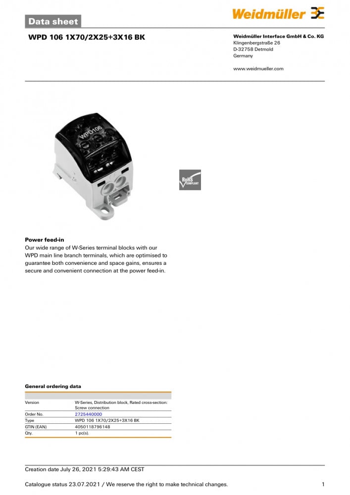 WEIDMULLER 2725440000 document page 1