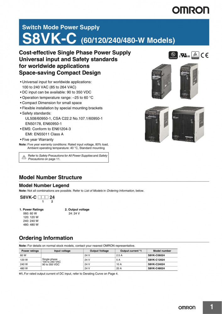 S8VK-C series documentation page 1