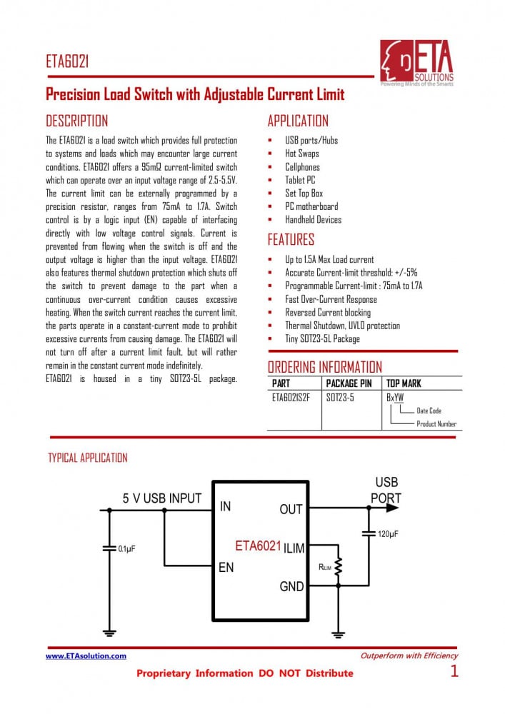 ETA6021S2F datasheet page 1