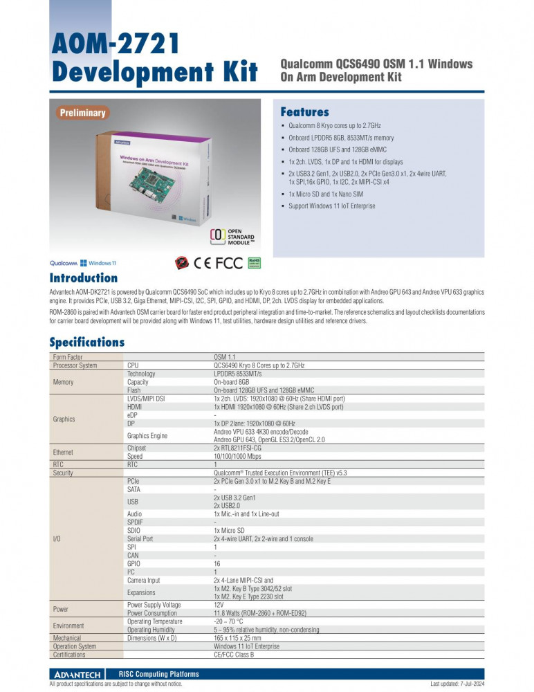 AOM-2721 product document page 1