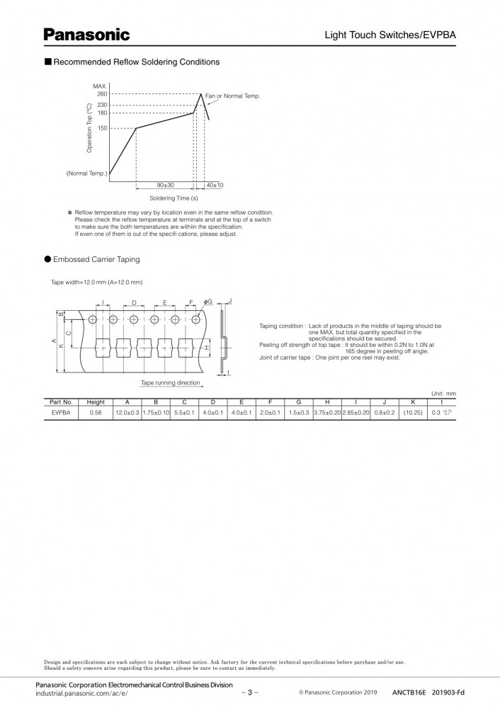 EVP-BABA3A technical document page 3