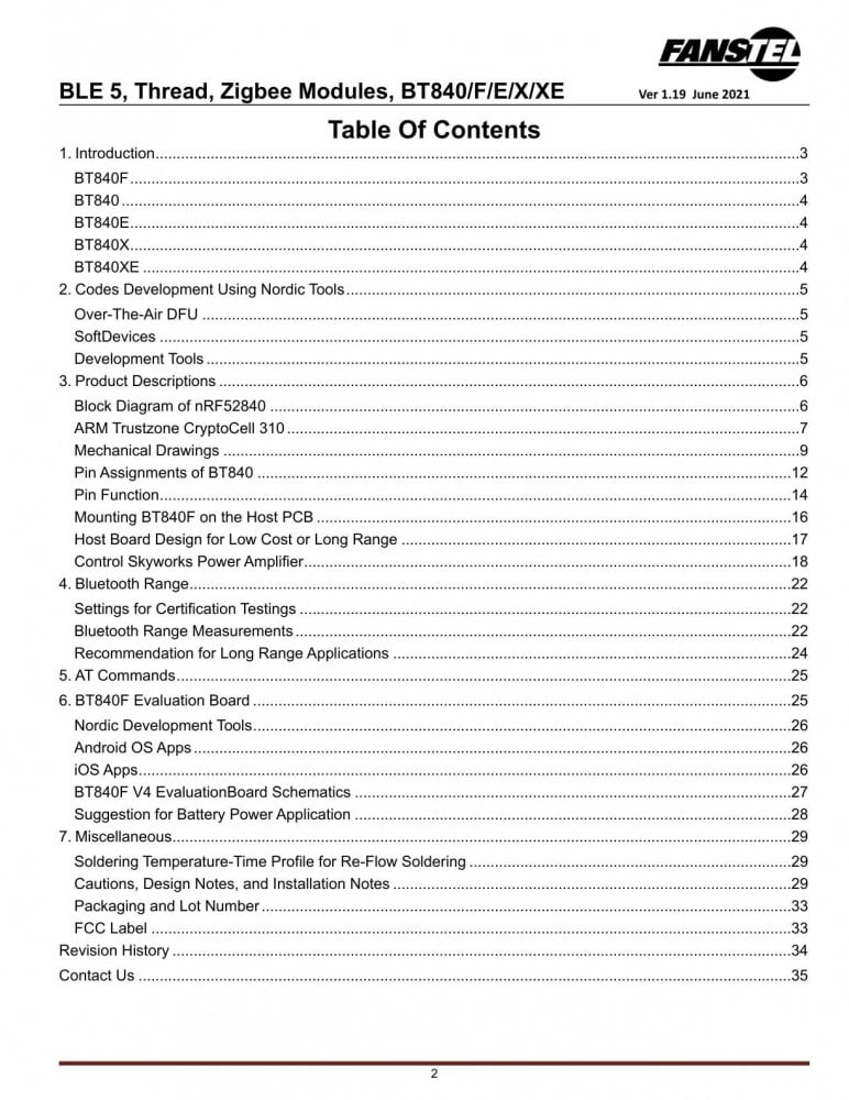BT840F documentation page 2
