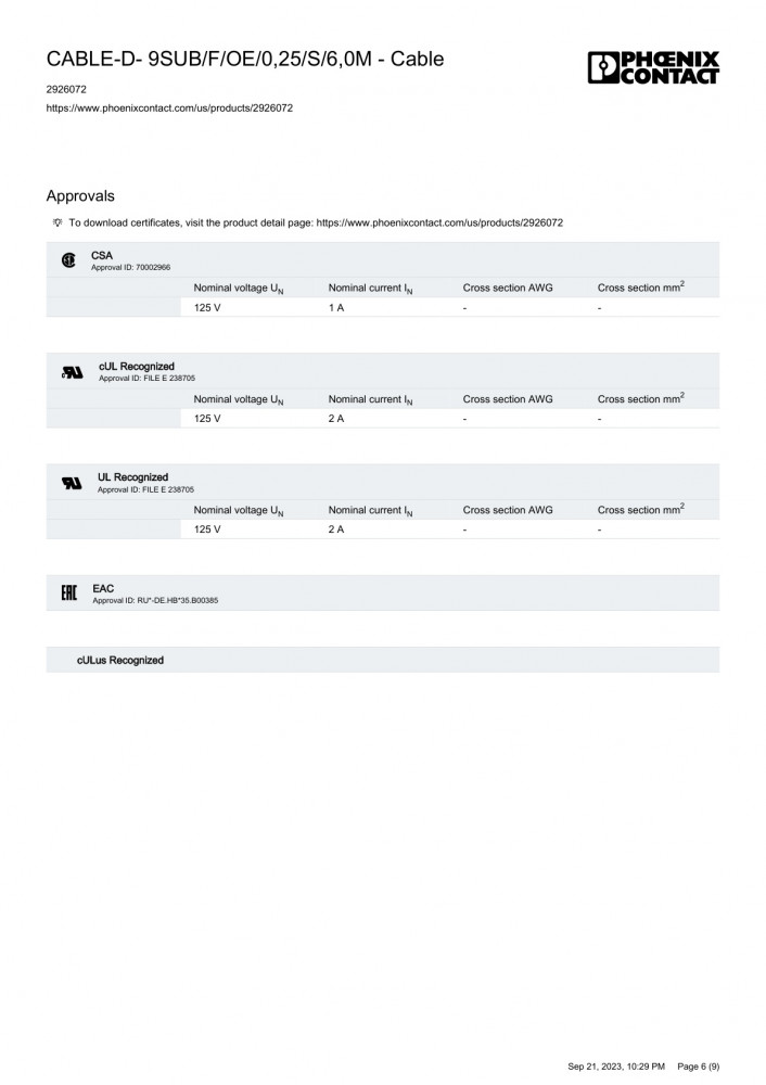 Phoenix Contact 2926072 technical document page 6