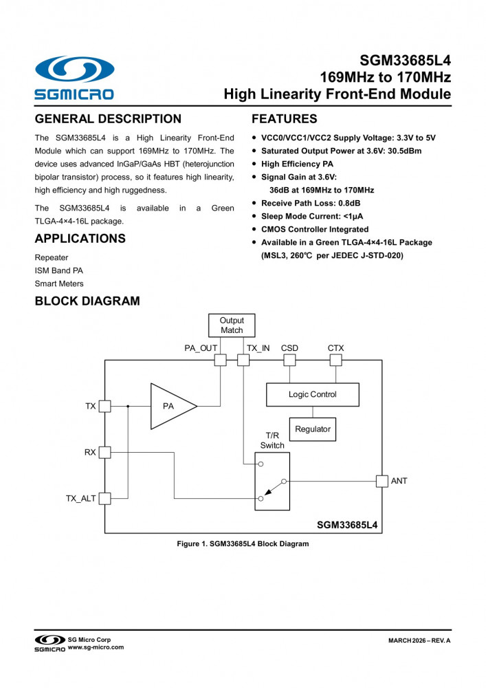 SGM33685L4 datasheet page 1
