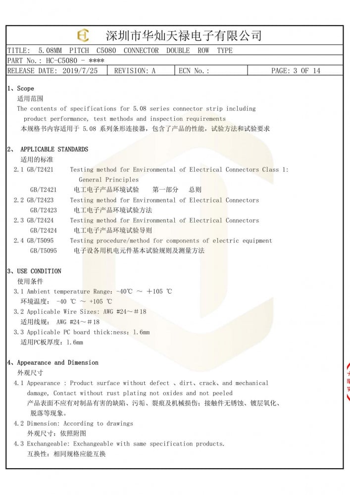 HC-C5080 approval specification page 3