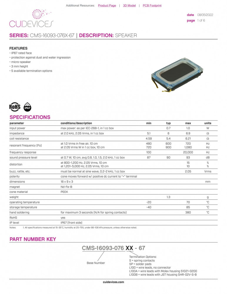 CMS-16093-076S-67 technical document page 1