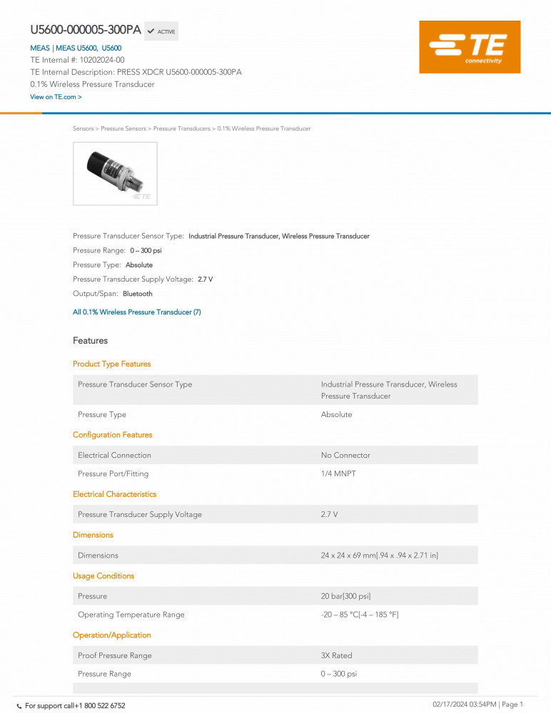 U5600 technical document page 1