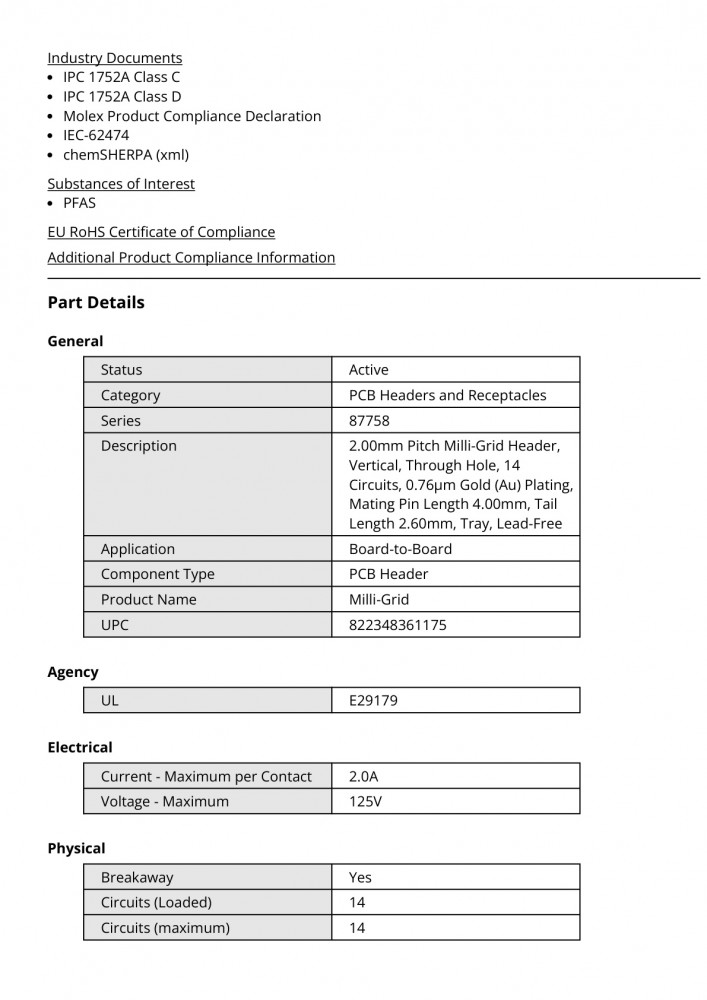 MOLEX 877581417 technical drawing preview 2