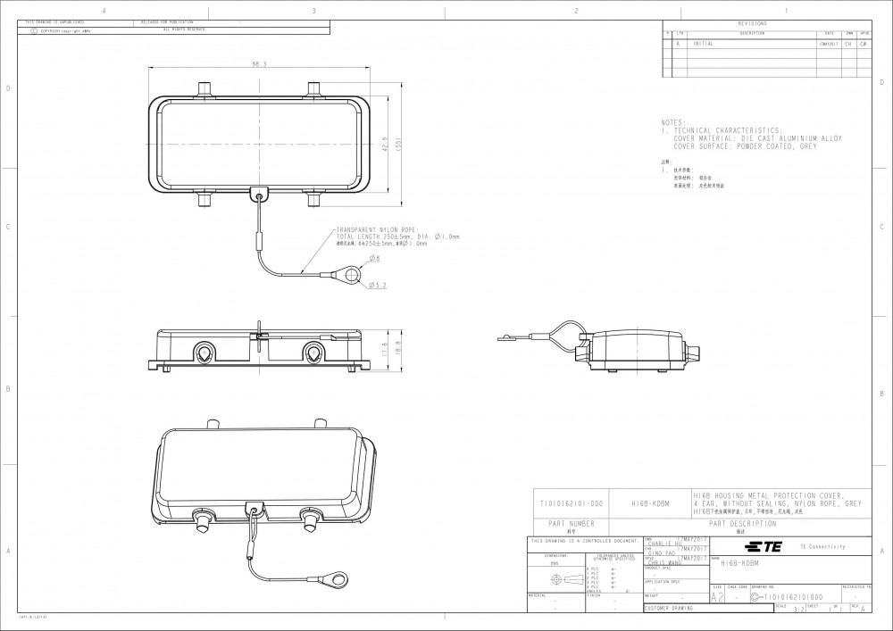 TE Connectivity T1010162101-000 technical drawing preview