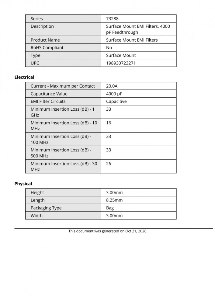 Technical document page 2 for MOLEX 732880220