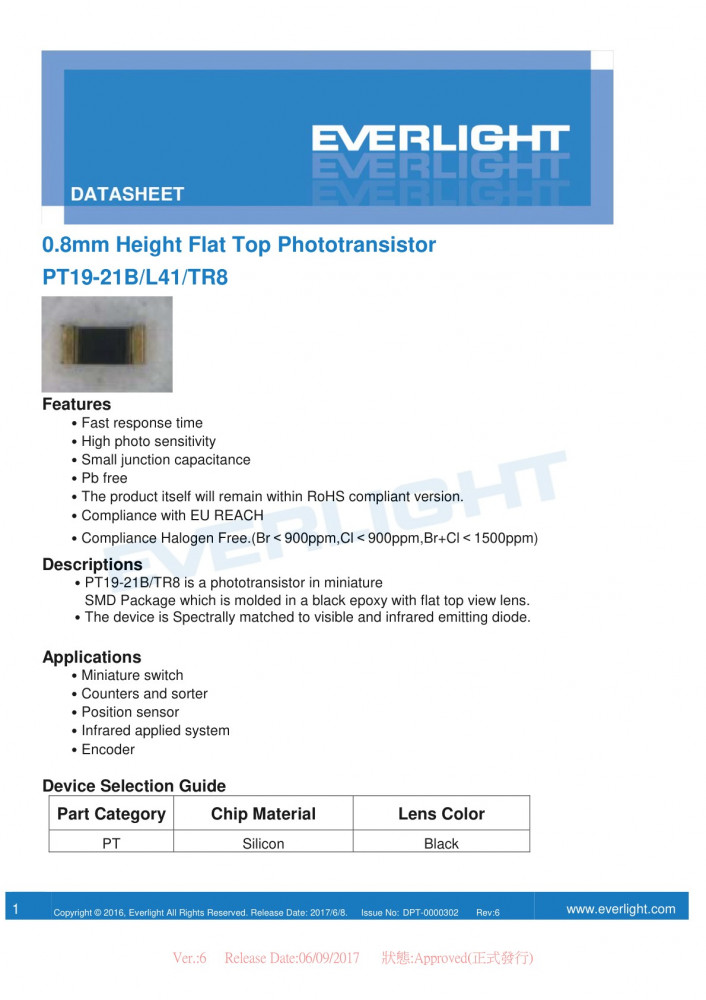 PT19-21B/L41/TR8 datasheet page 1