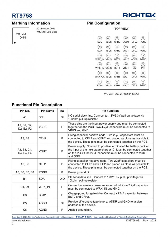 RT9758WSC datasheet page 2