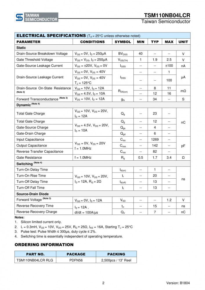 TSM110NB04LCR datasheet page 2