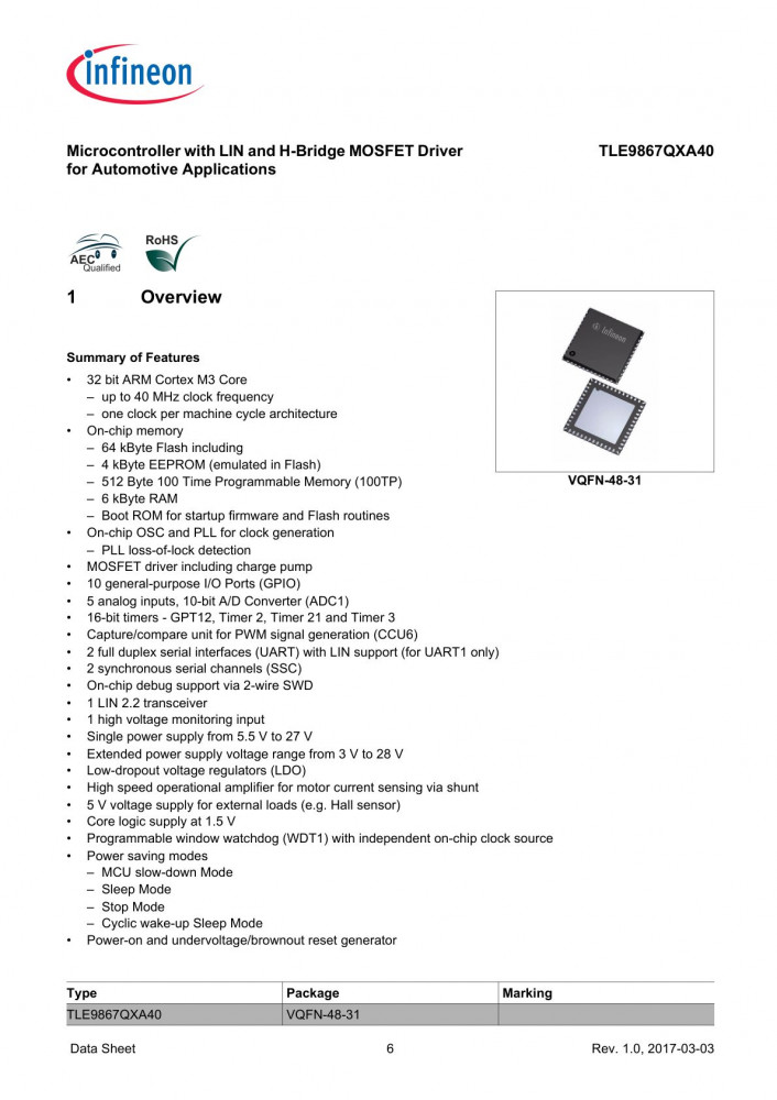 TLE9867QXA40 datasheet page 6