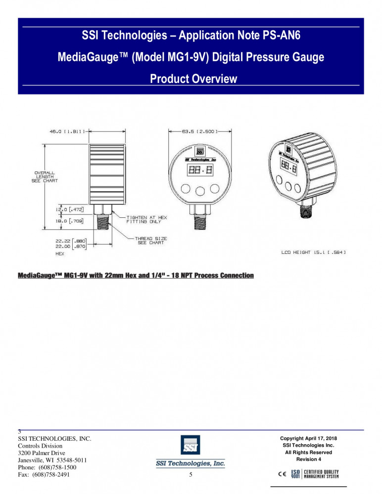 MG1-9V digital pressure gauge document page 5