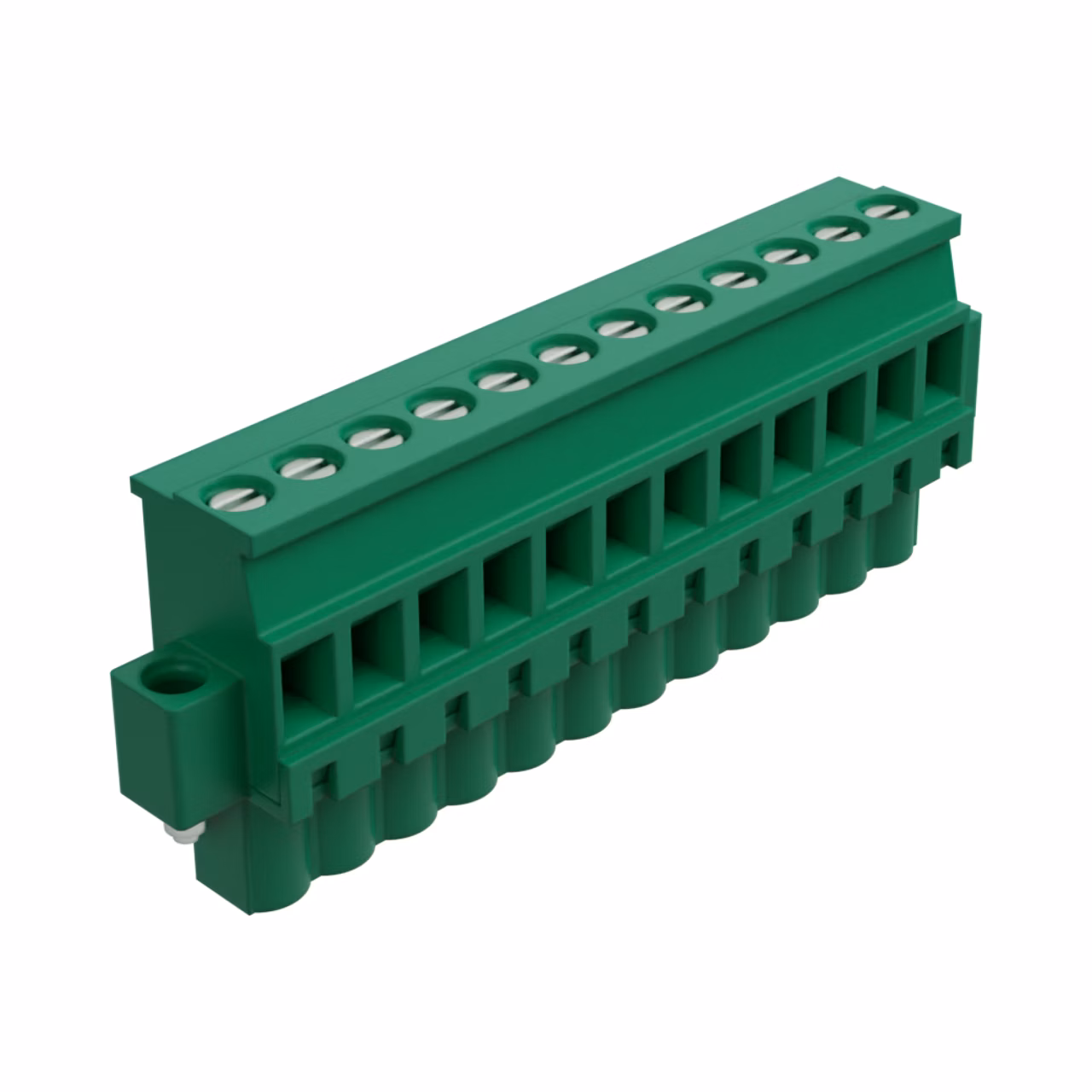 5.00mm Pitch Eurostyle Vertical Plug, with Retention Screws and Standard  Imprinting, Rear Wire Entry, Green Housing, 12 Circuits for sale