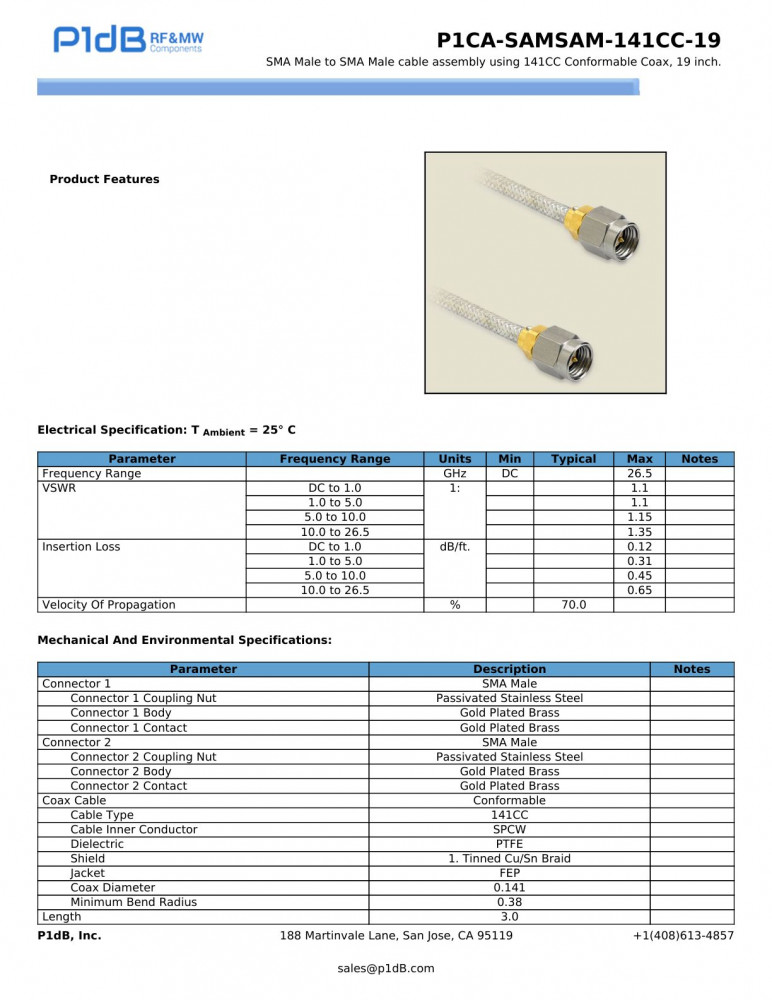 P1CA-SAMSAM-141CC-19 technical document page 1