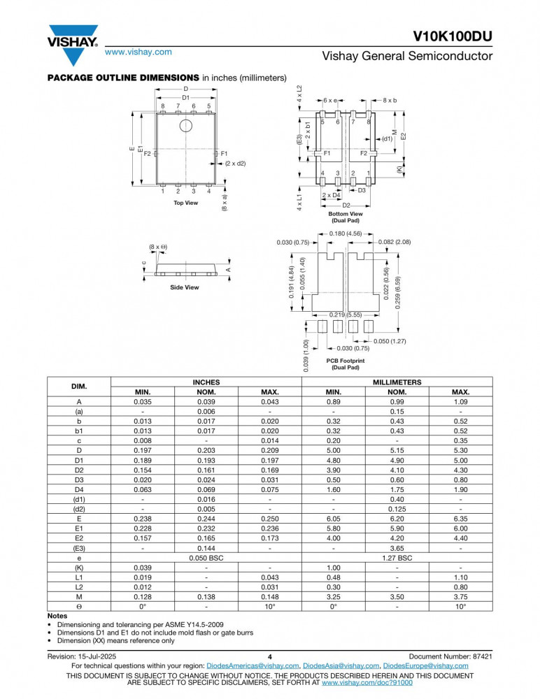 V10K100DU datasheet page 4