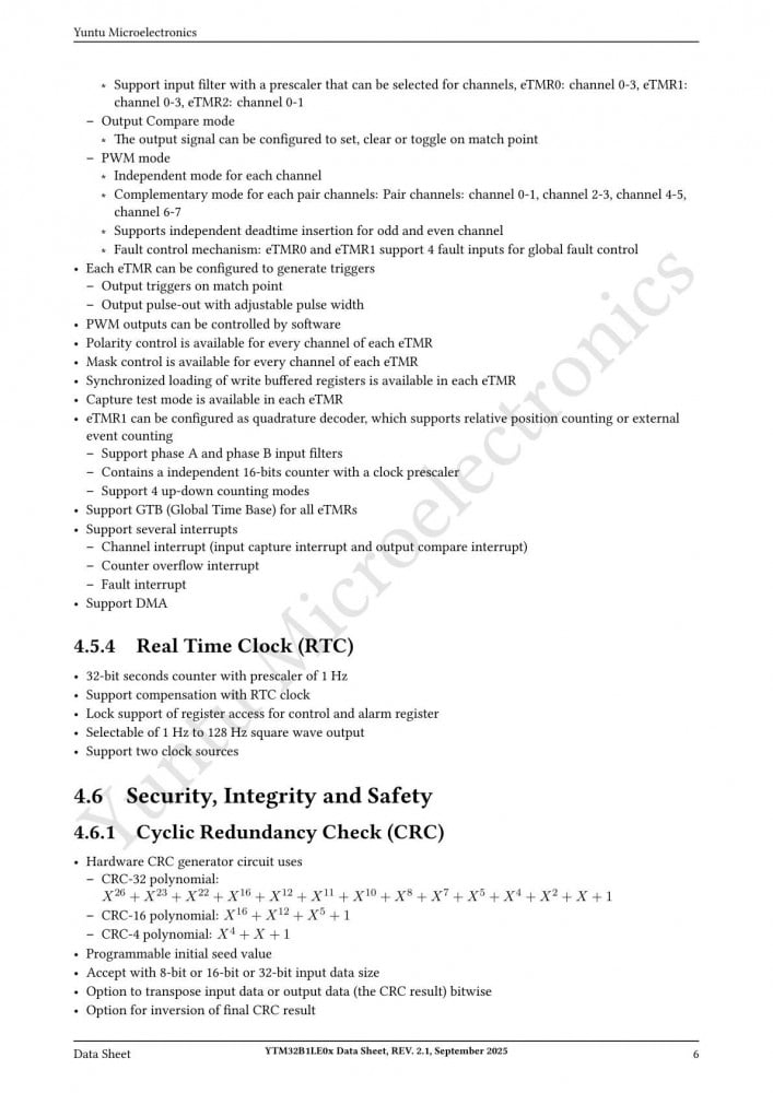 YTM32B1LE0x datasheet page 10