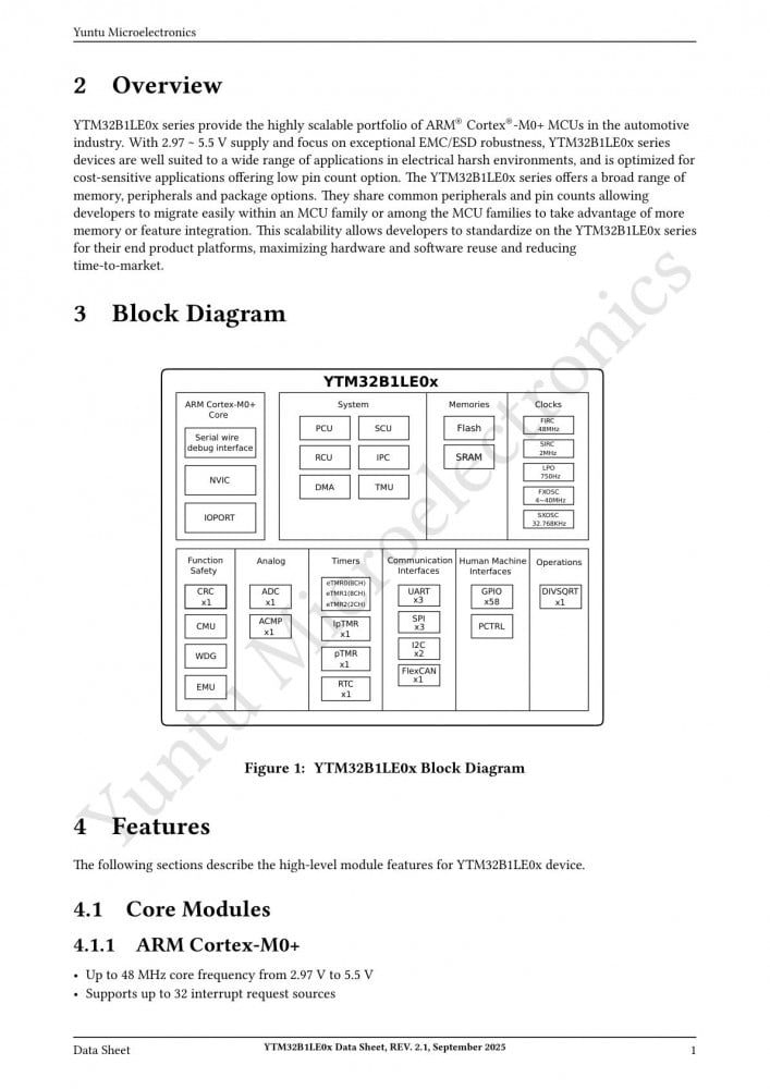 YTM32B1LE0x datasheet page 5