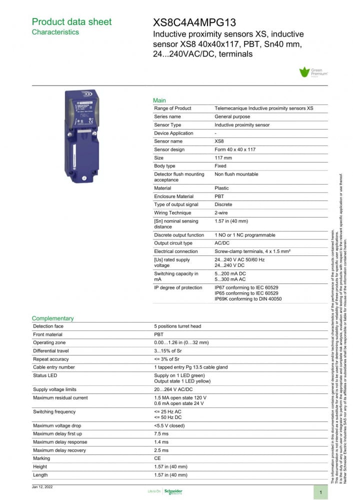 XS8C4A4MPG13 technical document page 1