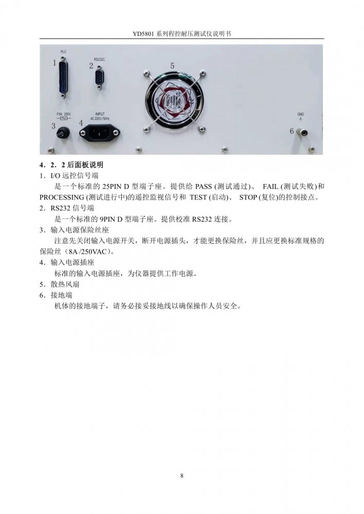 YD5801A manual page 8