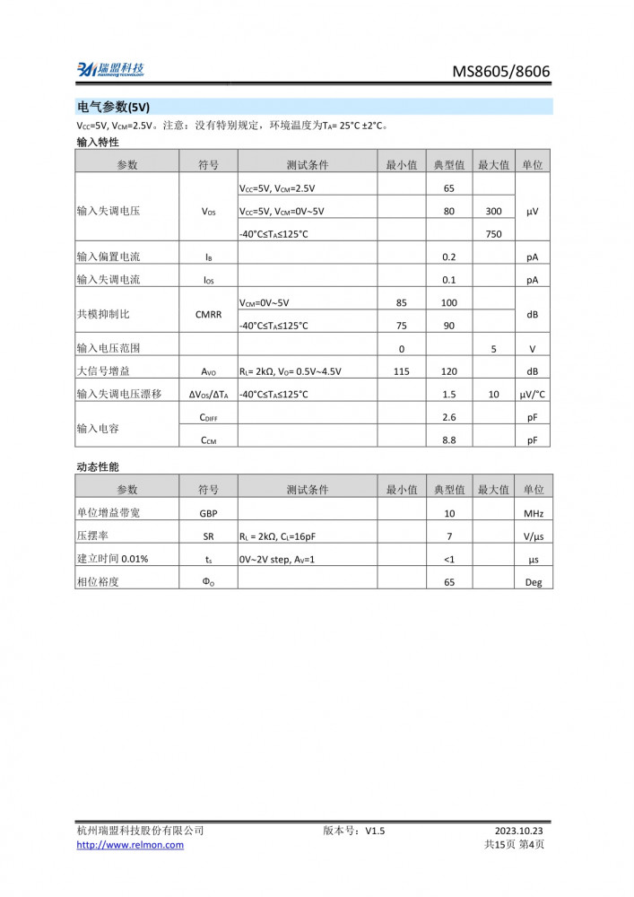 MS8606M datasheet page 4