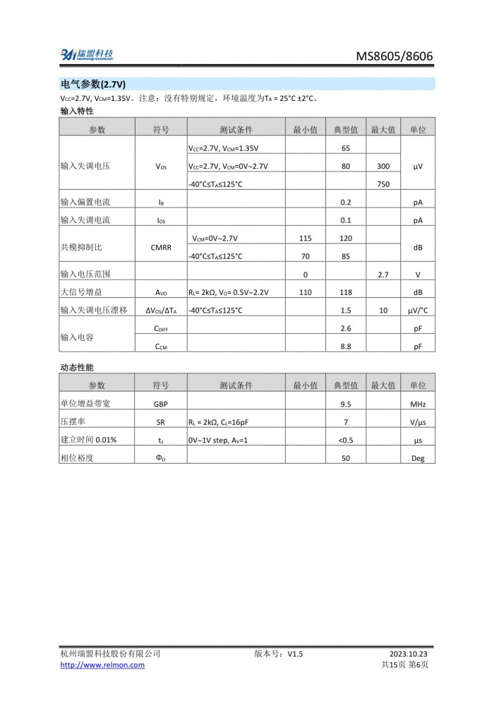 MS8606M datasheet page 6