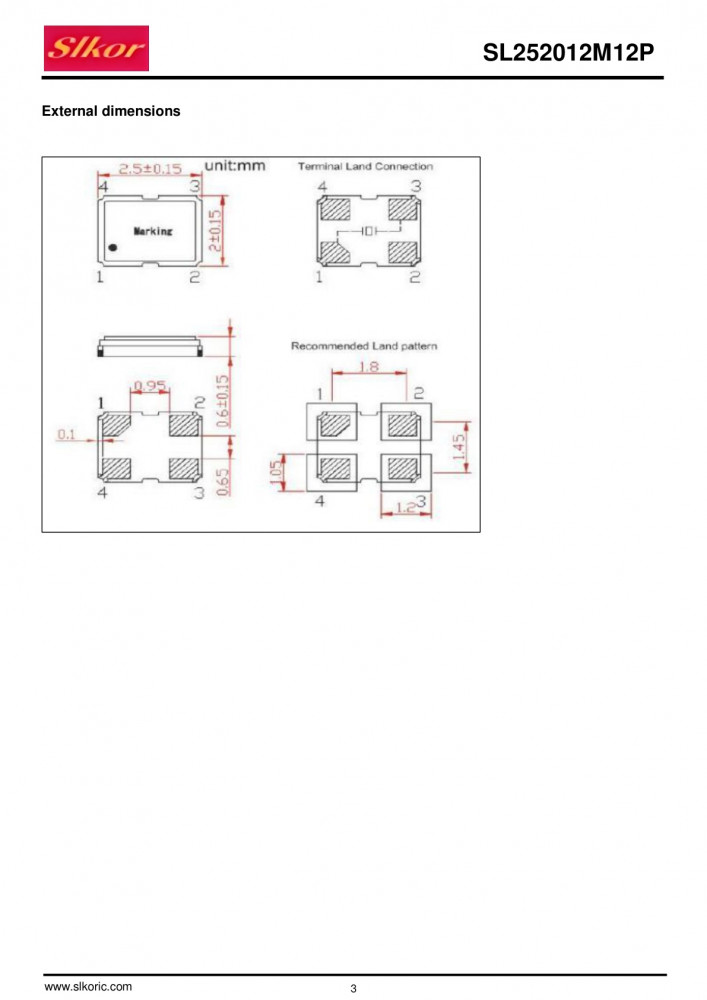 SL252012M12P technical document page 3