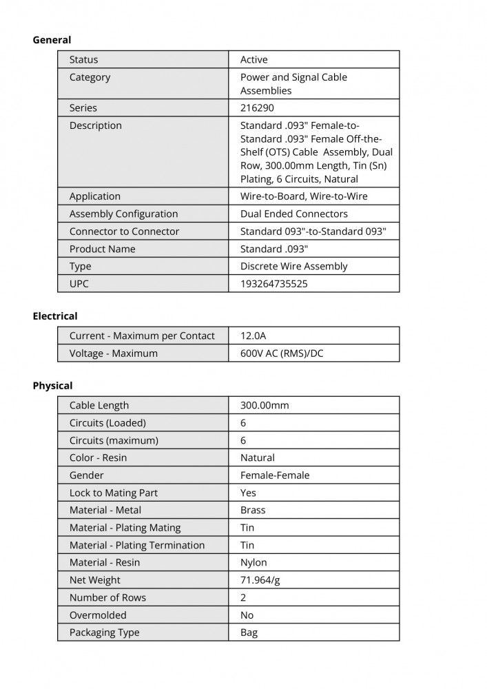 MOLEX 2162901062 technical document page 2