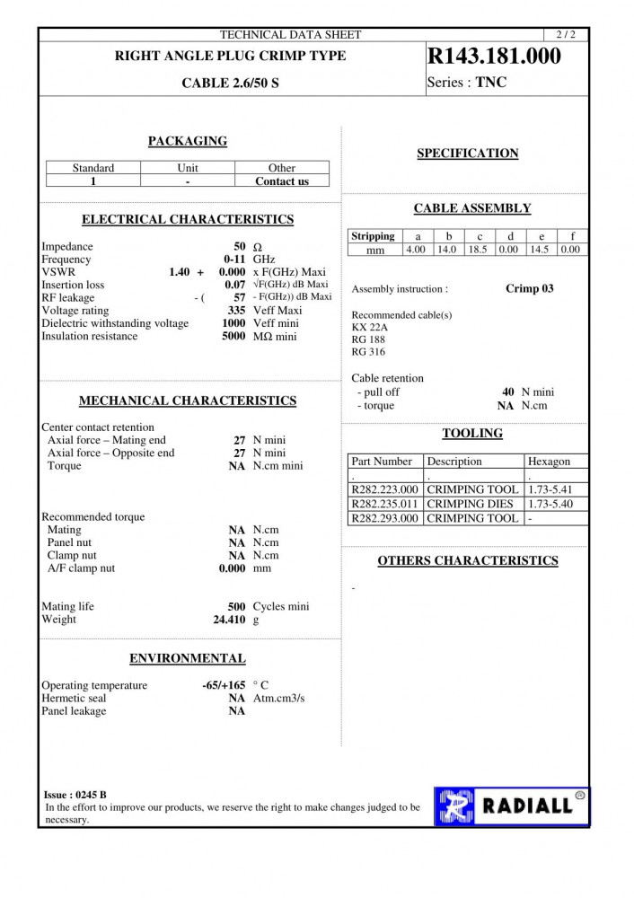 Radiall R143181000 datasheet image, page 2