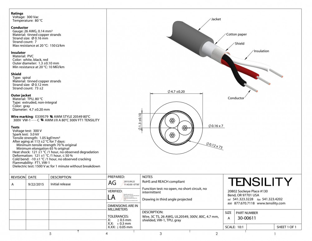 30-00611 cable technical drawing page