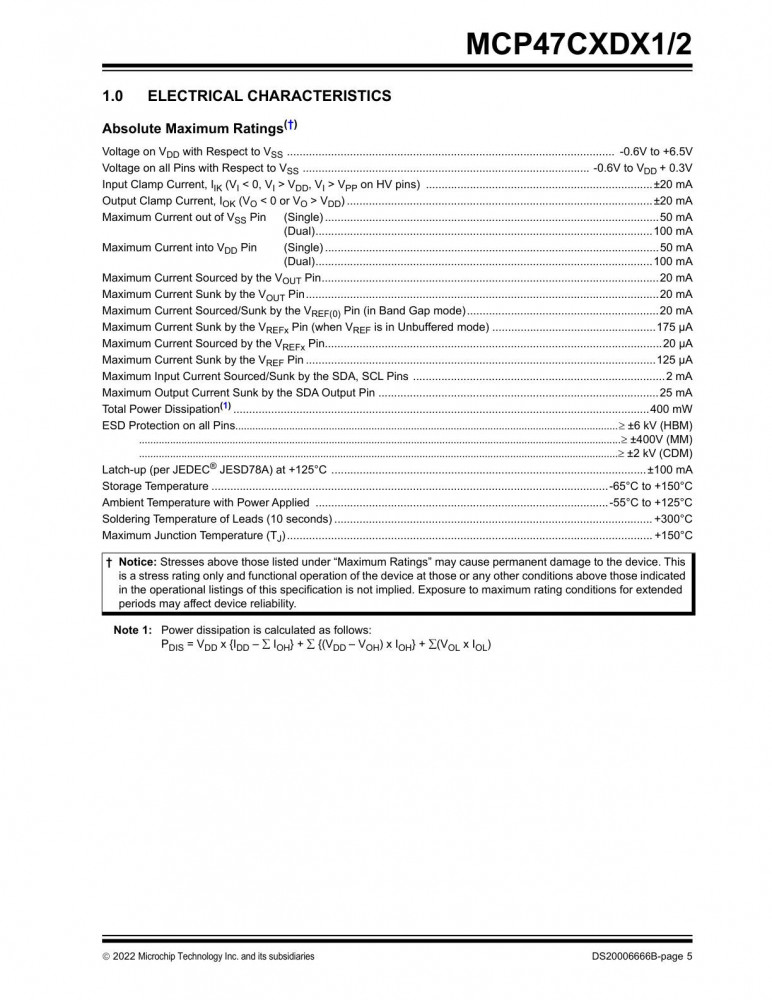 MCP47CVD12 document image, page 5