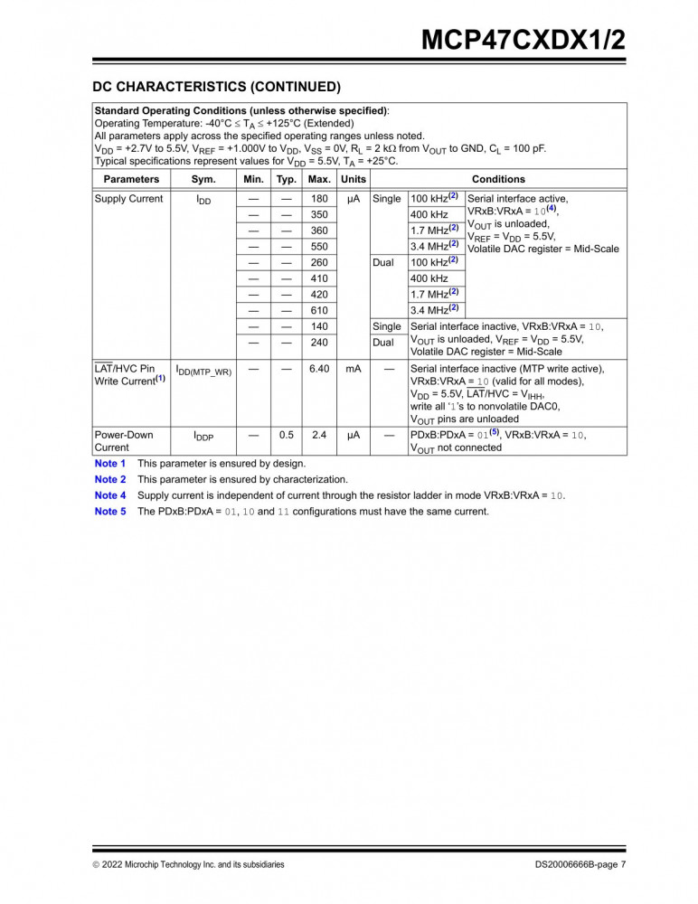 MCP47CVD12 document image, page 7