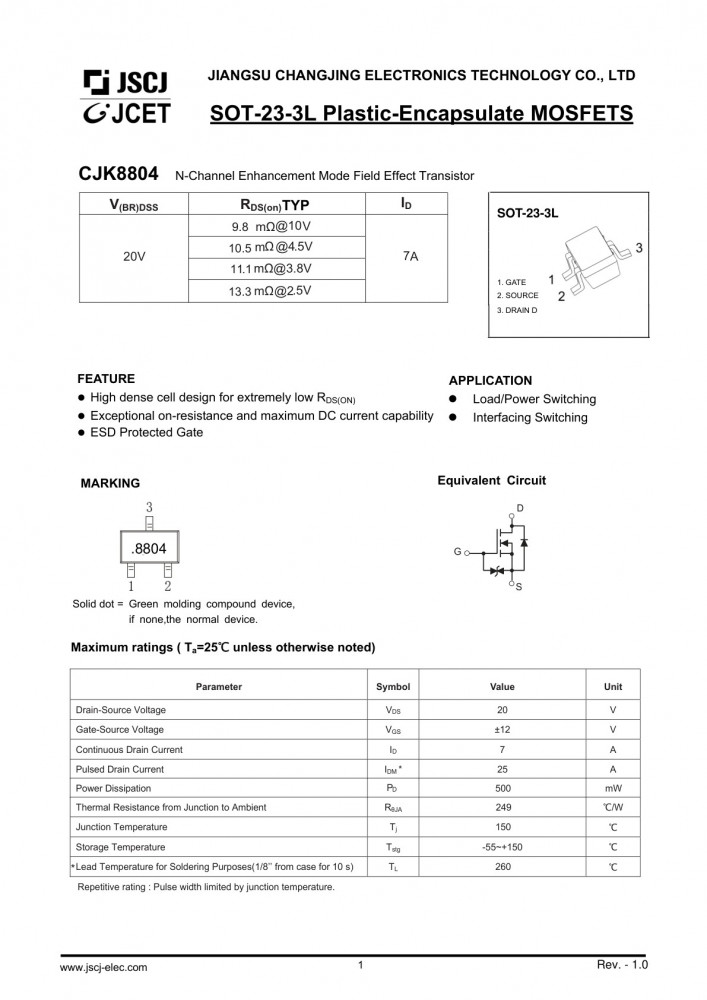 CJK8804 datasheet page 1