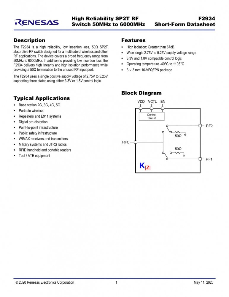 F2934 technical document page 1