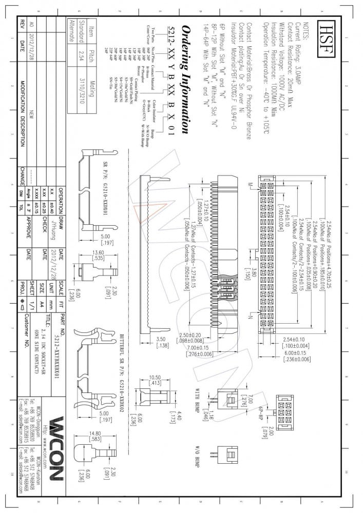 Wcon 5212-14YBS0BW01 technical document preview