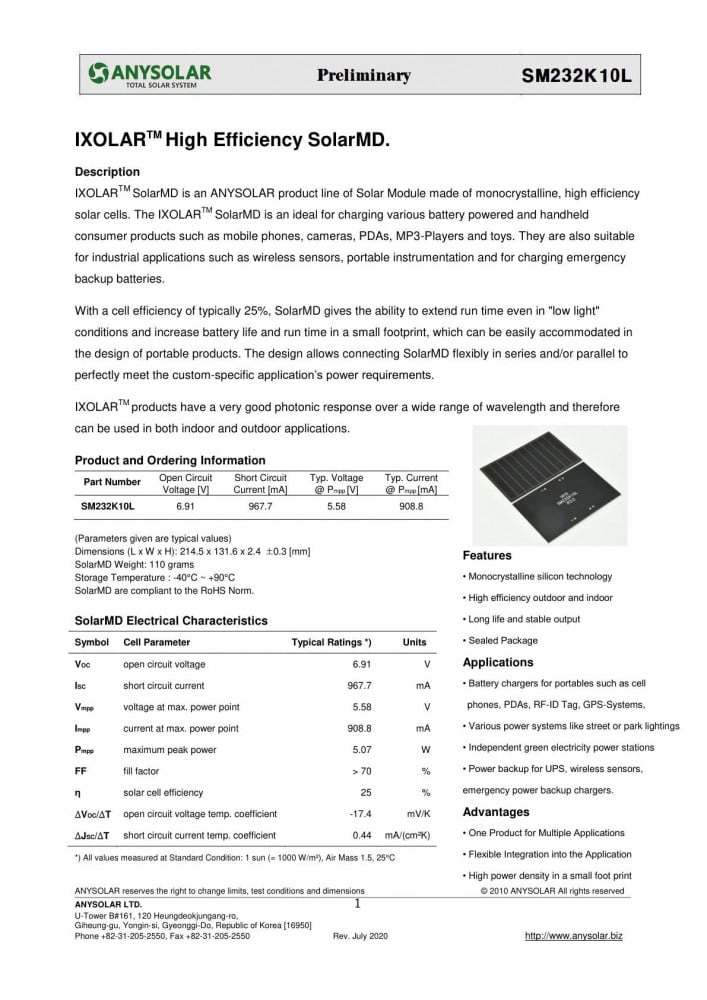 SM232K10L datasheet page 1