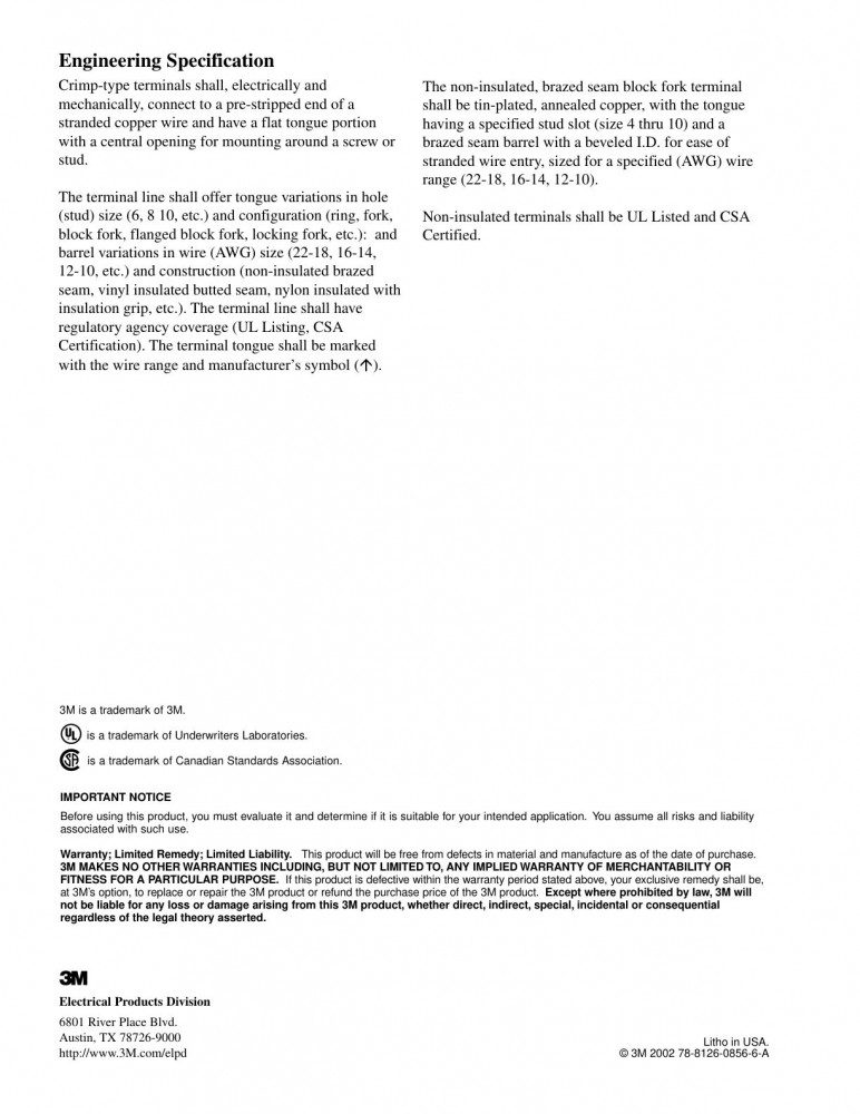 3M BS-32-10-W technical document page 2