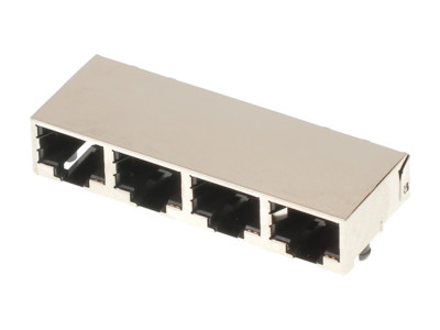 Modular Jack, Right-Angle, Low Profile, Inverted, 6/6, Unshielded