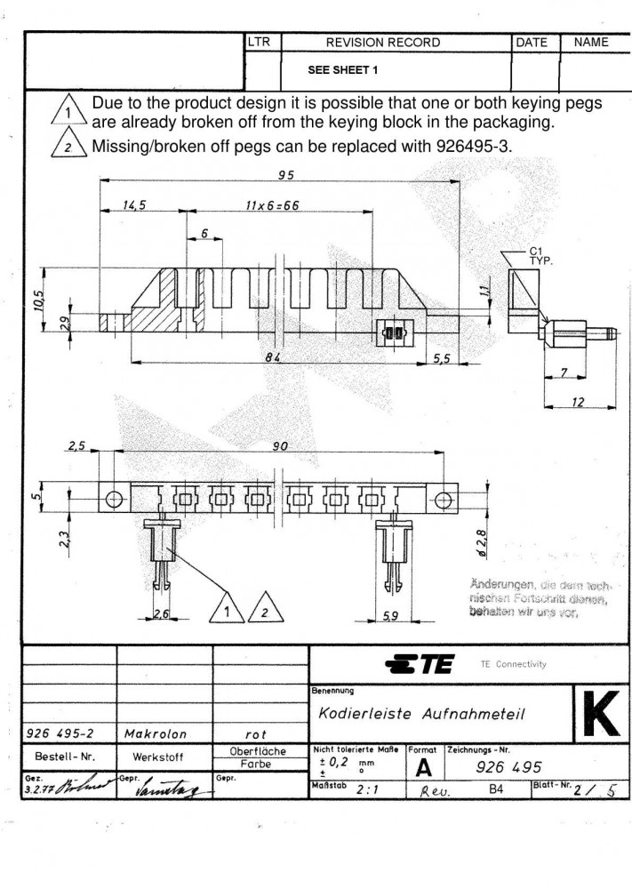 TE Connectivity drawing page 2 for 926 495