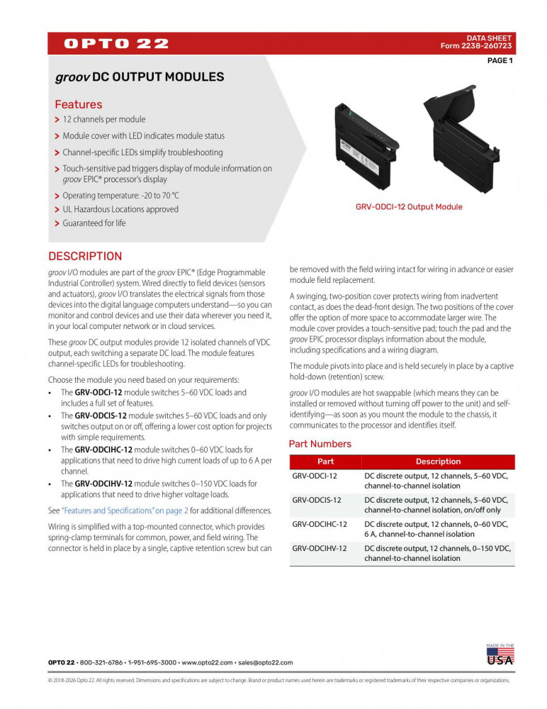 GRV-ODCIHC-12 technical document page 1