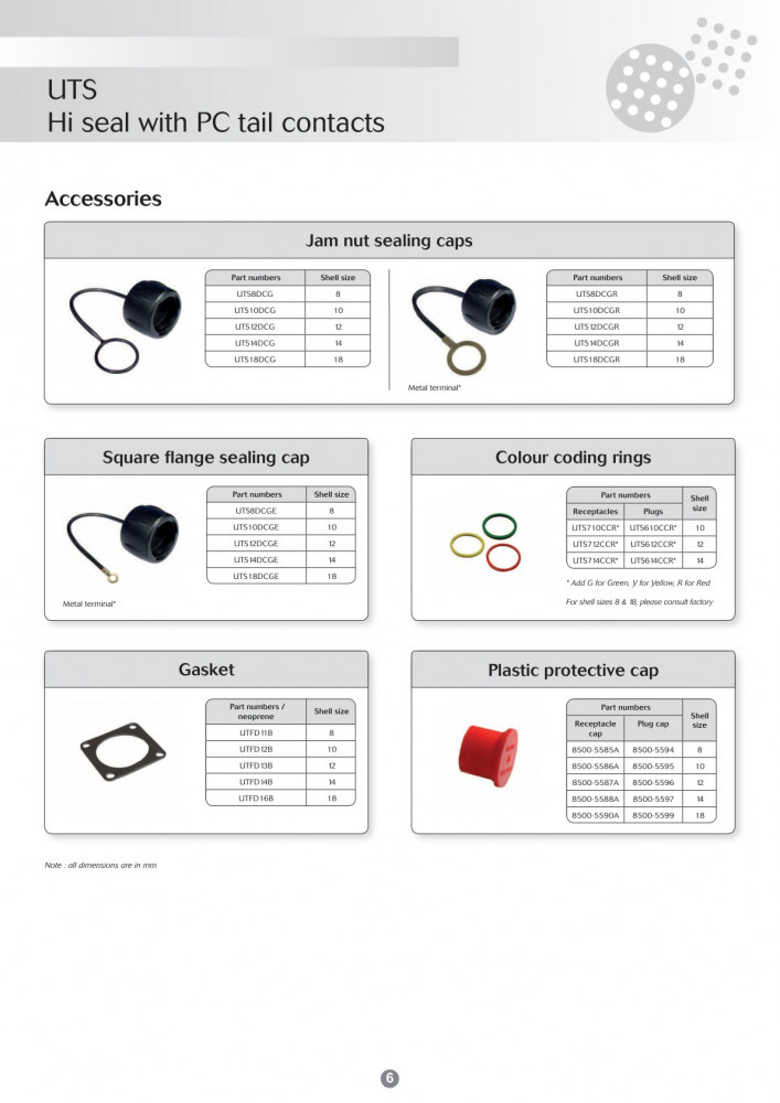 UTS Hi Seal PC tail connector documentation page 6