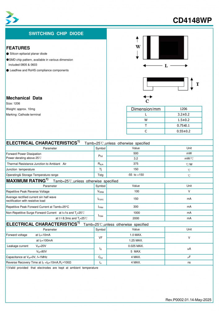 CD4148WP technical document page 1