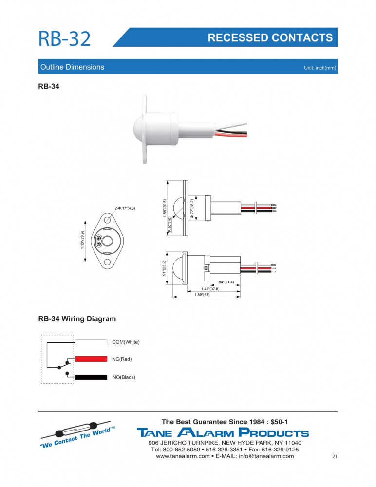 TANE ALARM PRODUCTS RB-32 document image, page 2