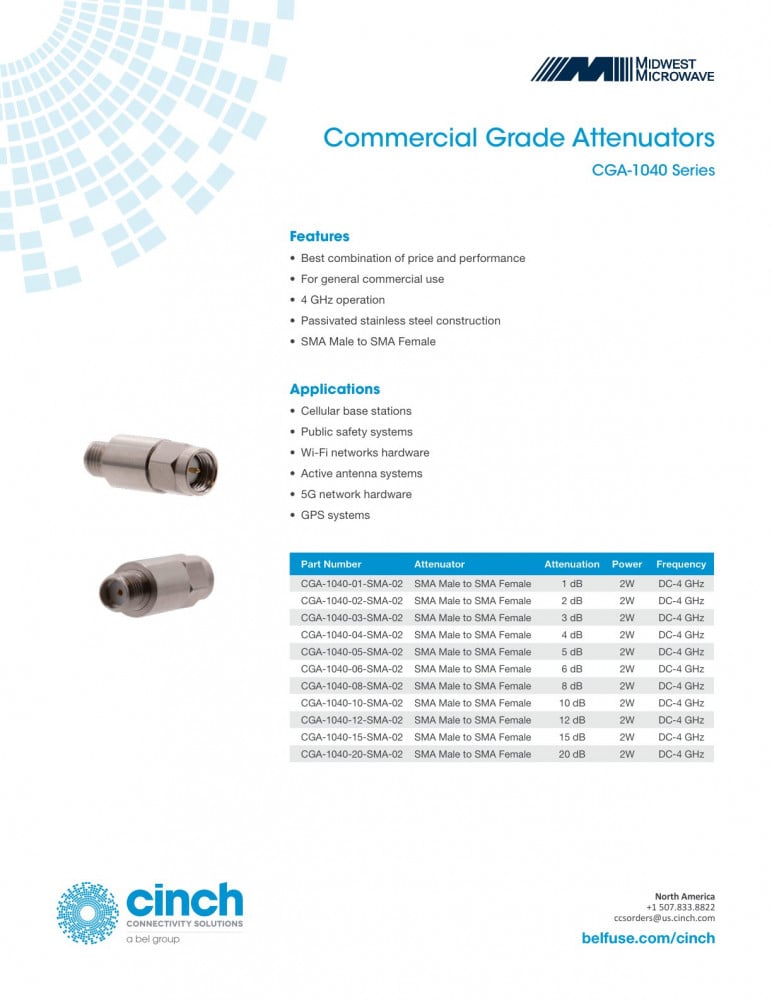 CGA-1040 series technical document page 1