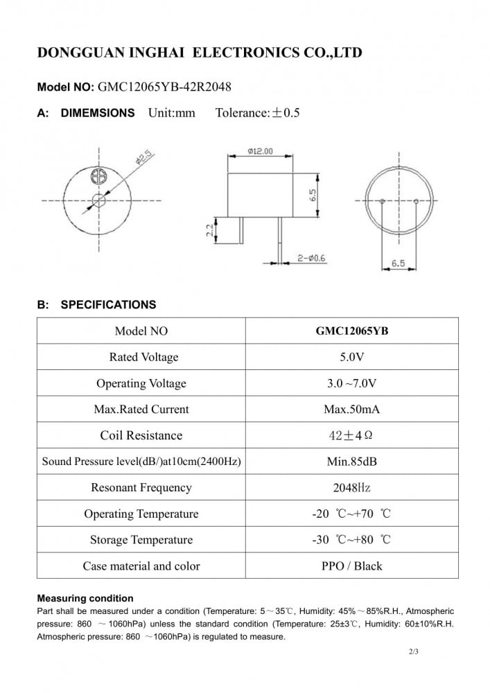 GMC12065YB-42R2048 specification document page 2